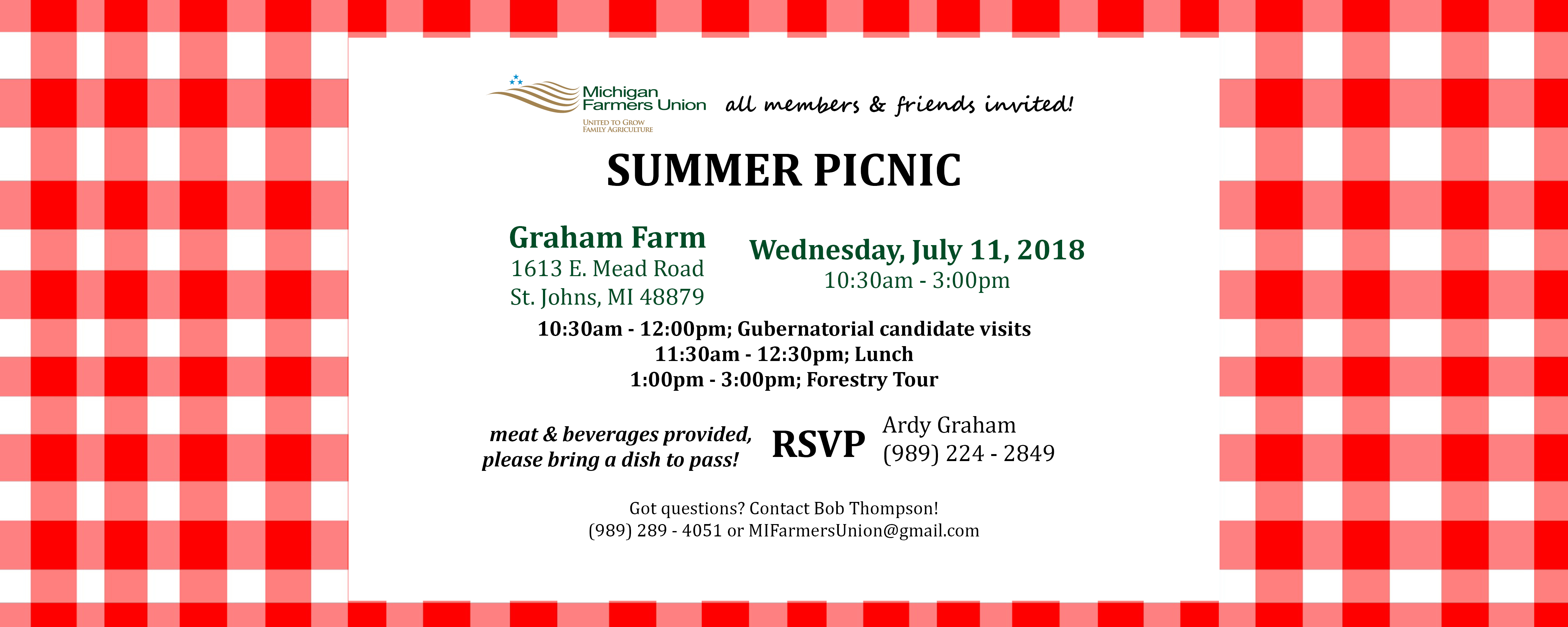 Summer Picnic Postcard Website Design | Michigan Farmers Union